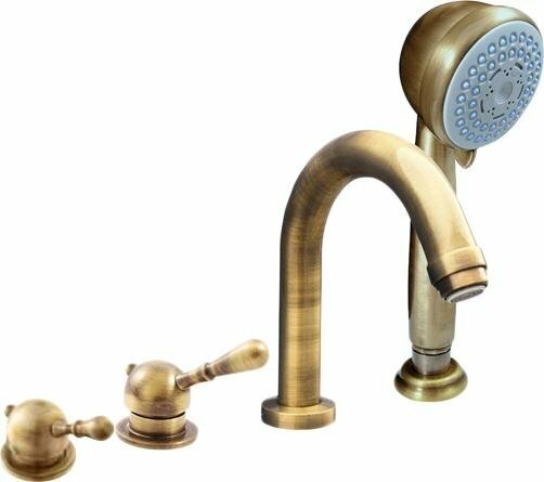 Смеситель на борт ванны RAV Slezak L062.5PSM Labe, латунь, бронза, 2000мм, гибкий шланг