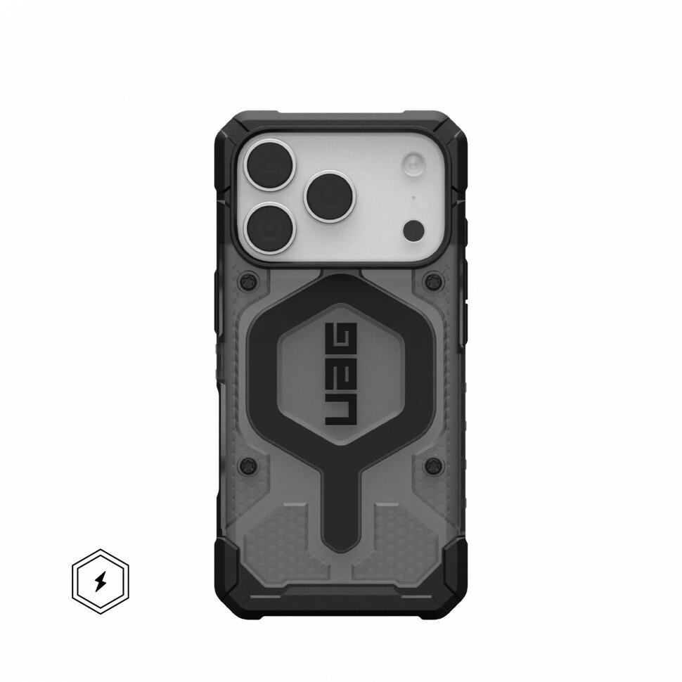 Чехол UAG Pathfinder для iPhone 17 Pro тонированный/черный (Ash/Black)