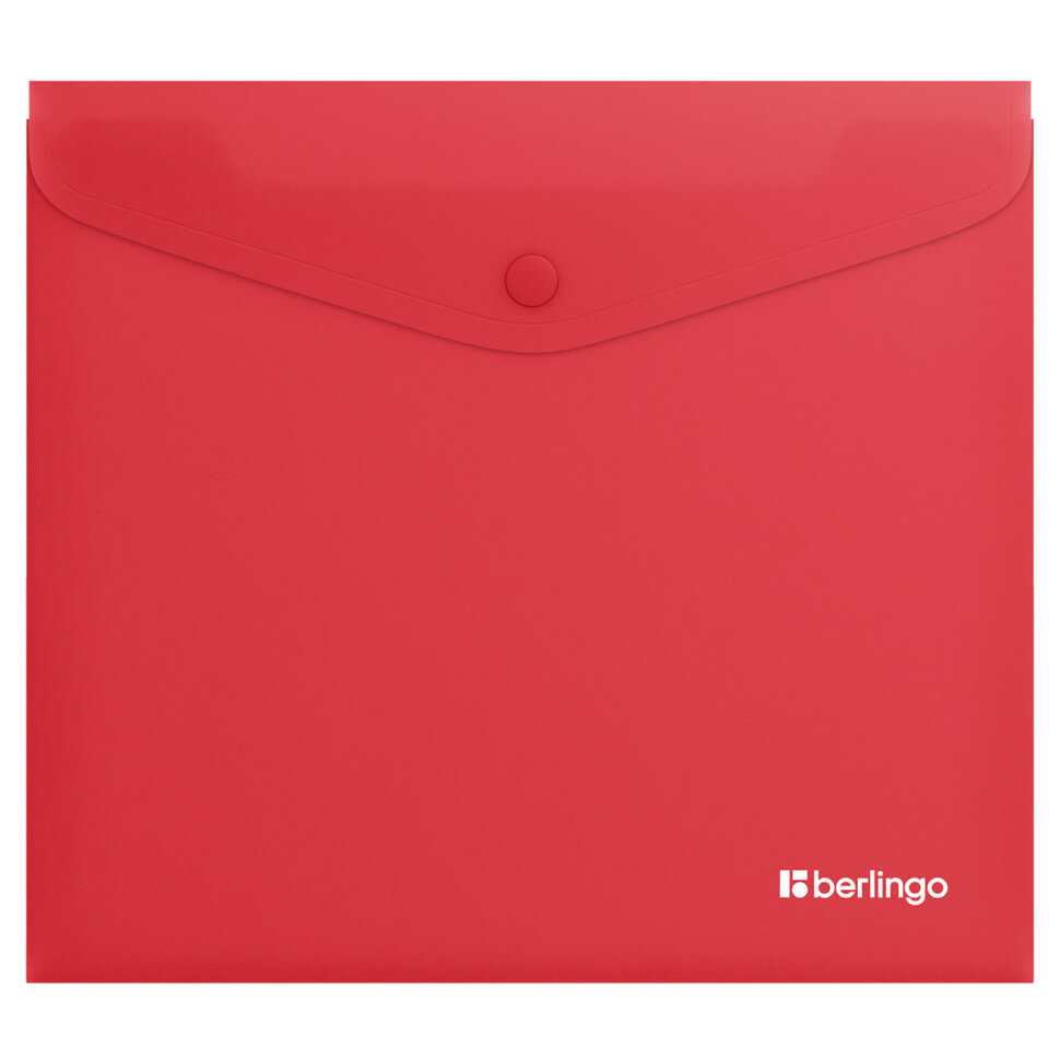 Папка-конверт на кнопке Berlingo "Soft Touch", А5+, 200мкм, софт-тач, коралловая, 12 штук, 369431