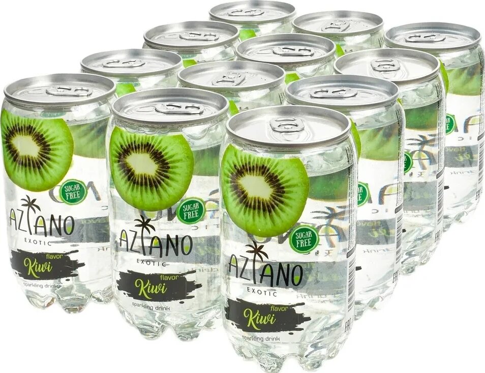 Aziano Kiwi (Киви) 0,35л./12шт. Aziano Напиток газированный Китай