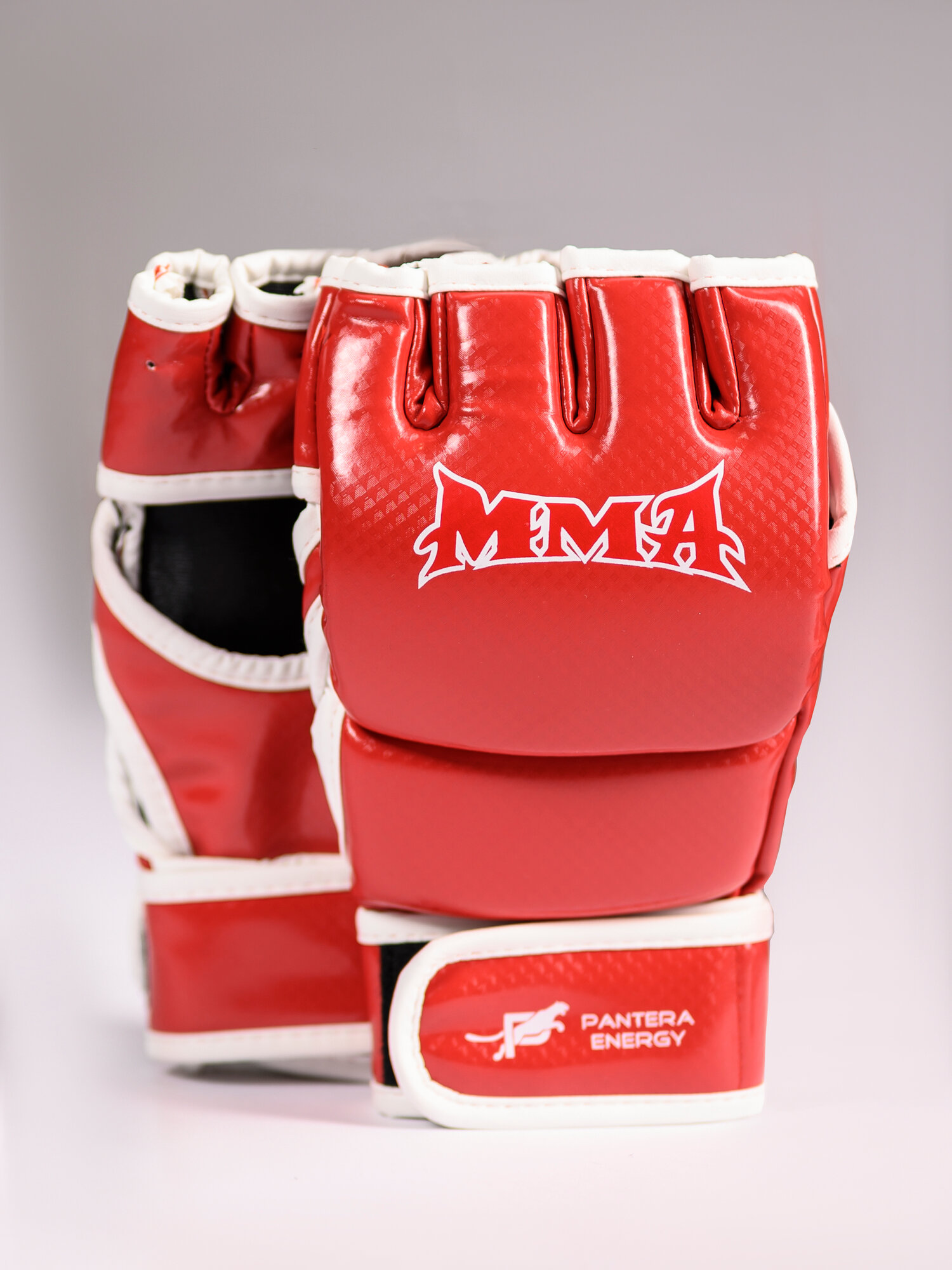 Перчатки Panther Energy MMA, для единоборств, анатомический наполнитель, красные