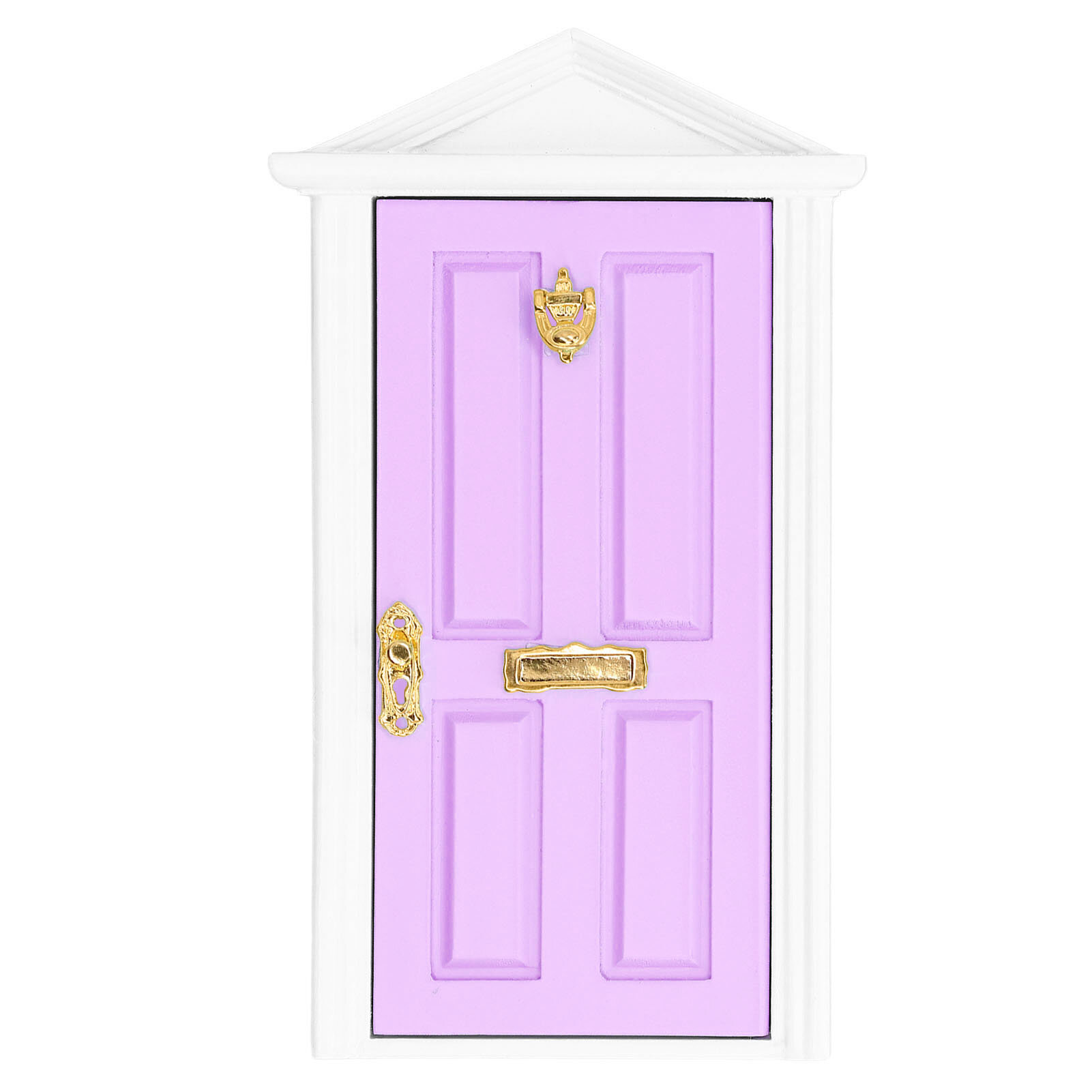 Mini Wooden Door Bright Color Vivid Details Smoother Edge Dollhouse Miniature Fairy for 1:12 Doll House GiftsLight Purple
