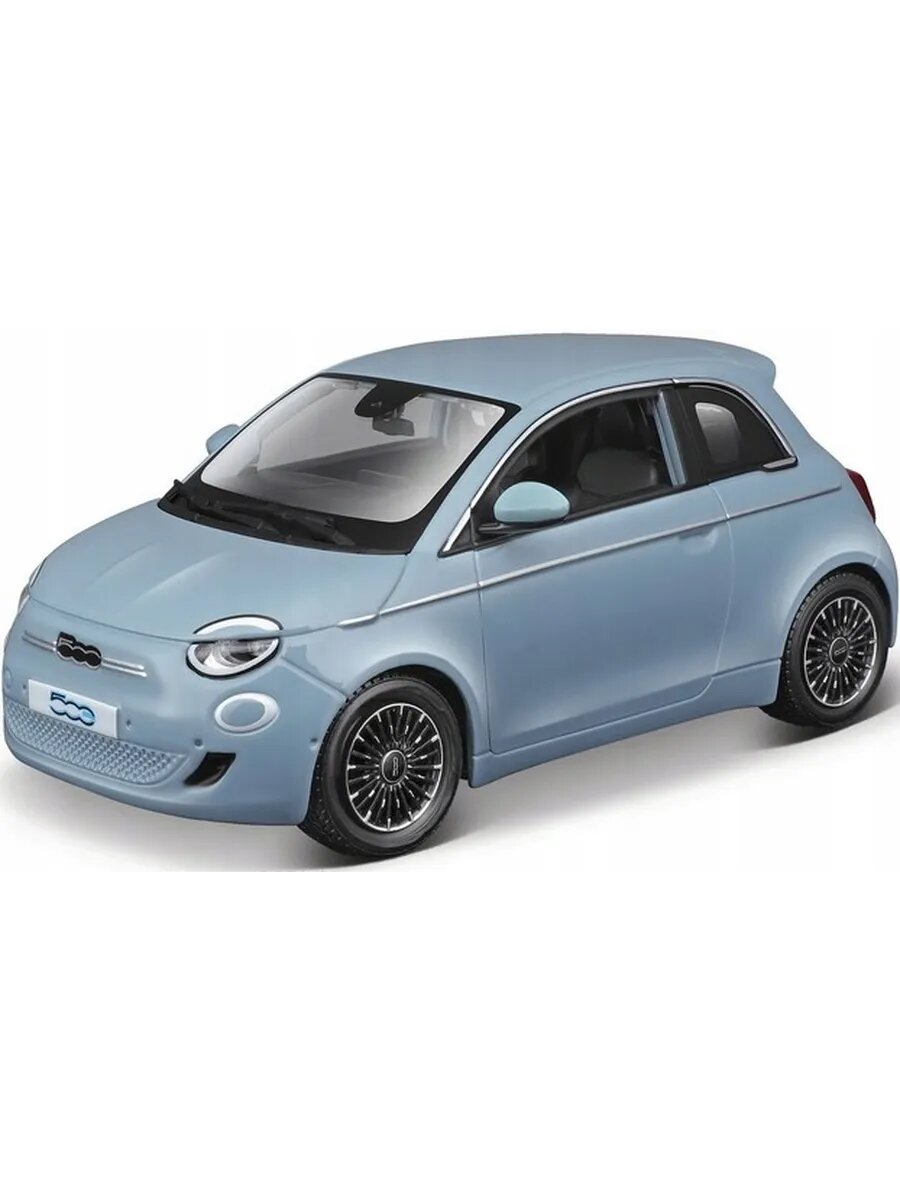 Машинка Bburago 1:24," Fiat 500e (2023)", (#18-21110) коллекционная, голубая