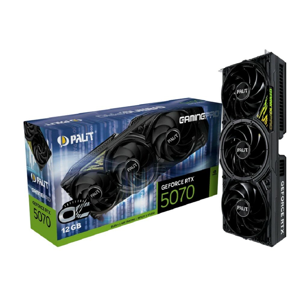 Видеокарта Palit GeForce RTX 5070 Palit GamingPro OC 12Gb (NE75070T19K9-GB2050A) DDR 7