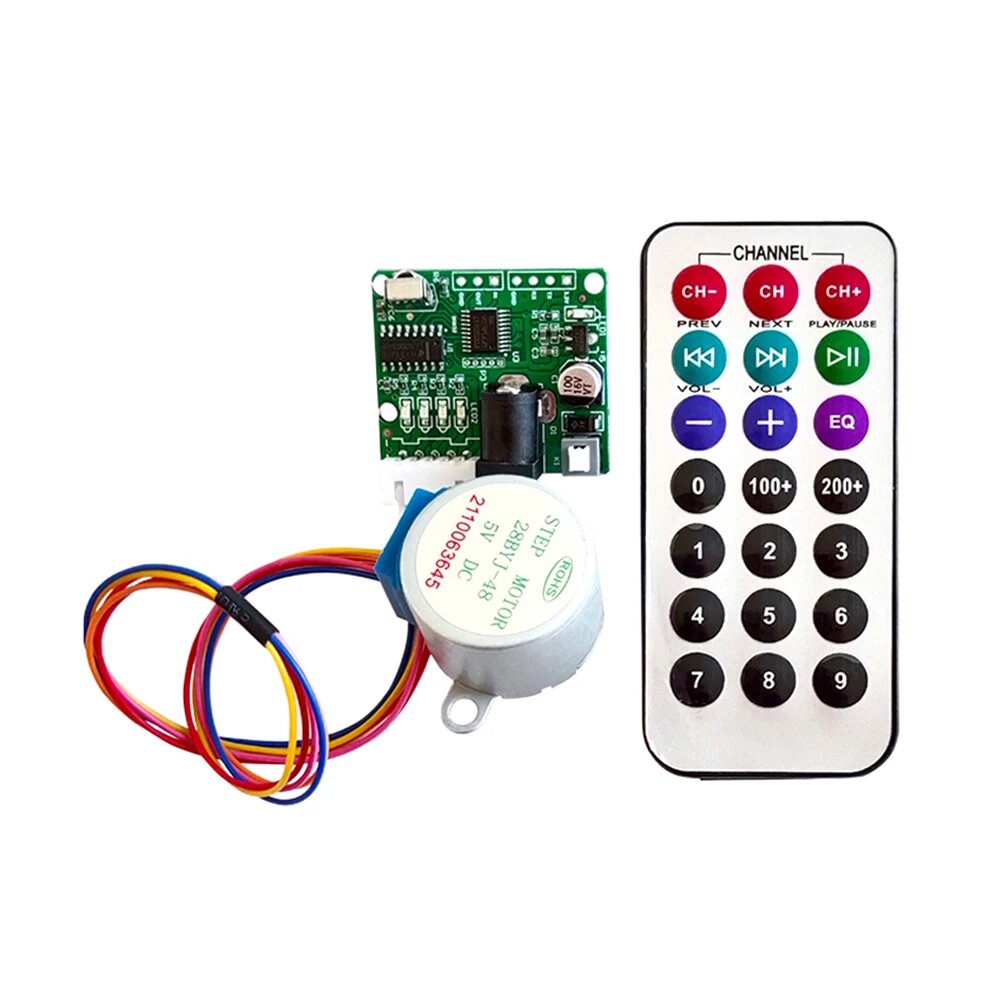 Шаговый двигатель 28BYJ48 5В с драйвером ULN2003 и пультом Driver Control Kit