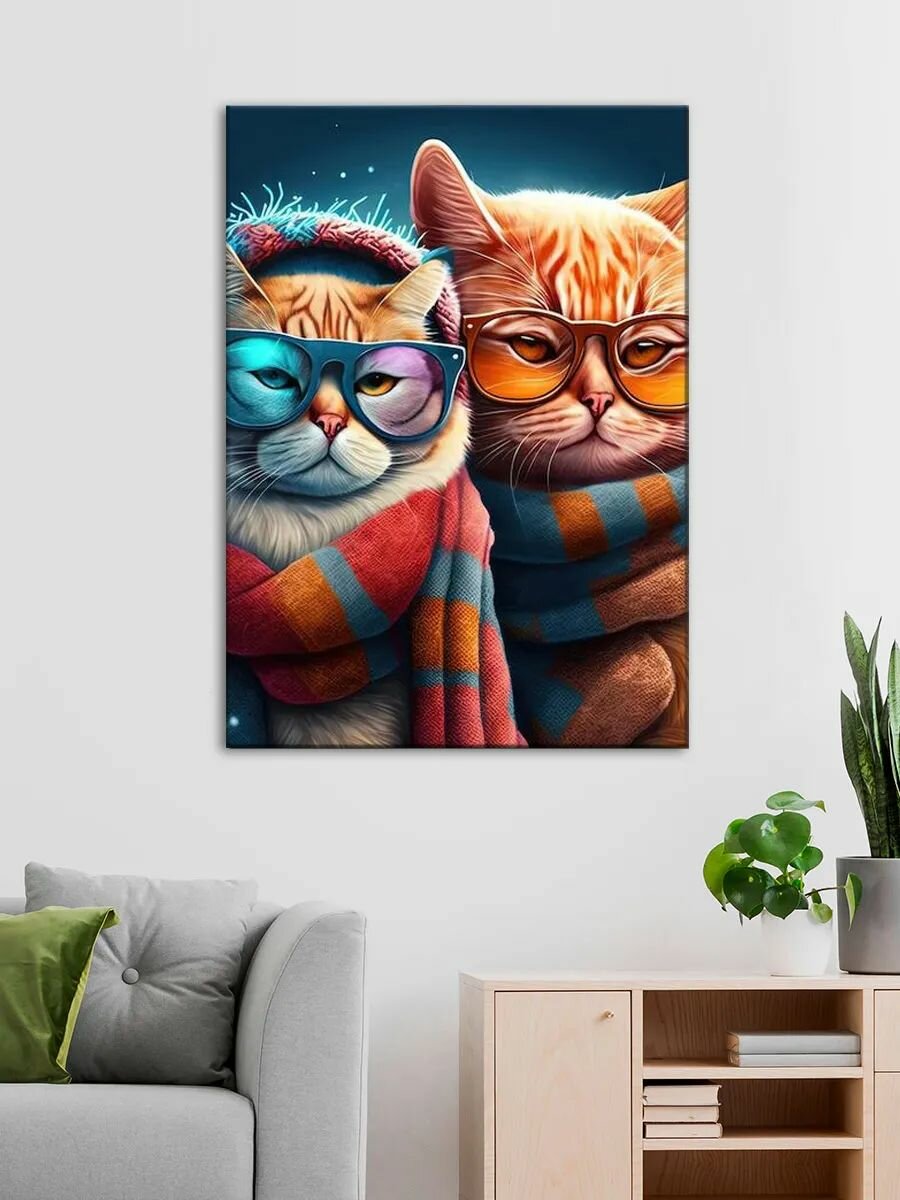 Картина на стену "Коты", 50х70 см