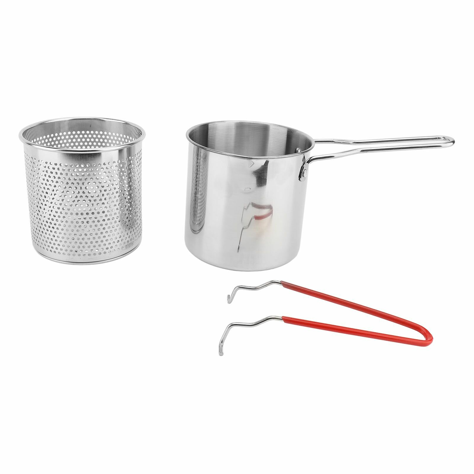 Кастрюля для фритюра из нержавеющей стали 304 с корзиной-фильтром, емкость для растительного масла (кухня/кемпинг)