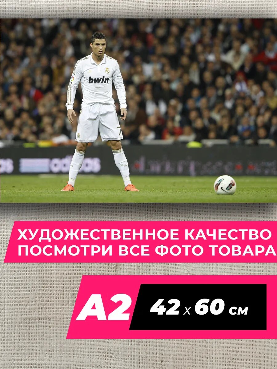 Постер Криштиану Роналду на стену 22 Ronaldo A2, матовая фотобумага премиум качества