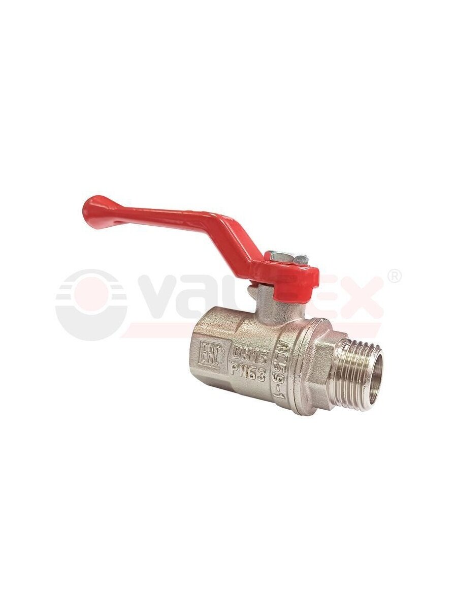 Кран шаровой латунный PREMIUM для воды 1 1/2дюйм ВР/НР рычаг никелир-й 11Б27фт1М VALFEX VF.215. NR3.112. PREMIUM