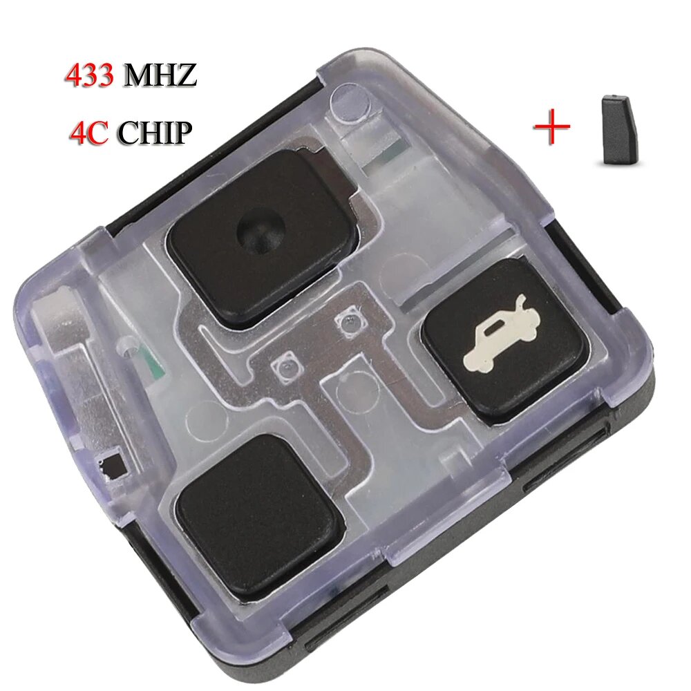 Ключ 433 МГц 4C Chip для Toyota Avensis Yaris 2003-2011, 2/3 кнопки, лезвие,