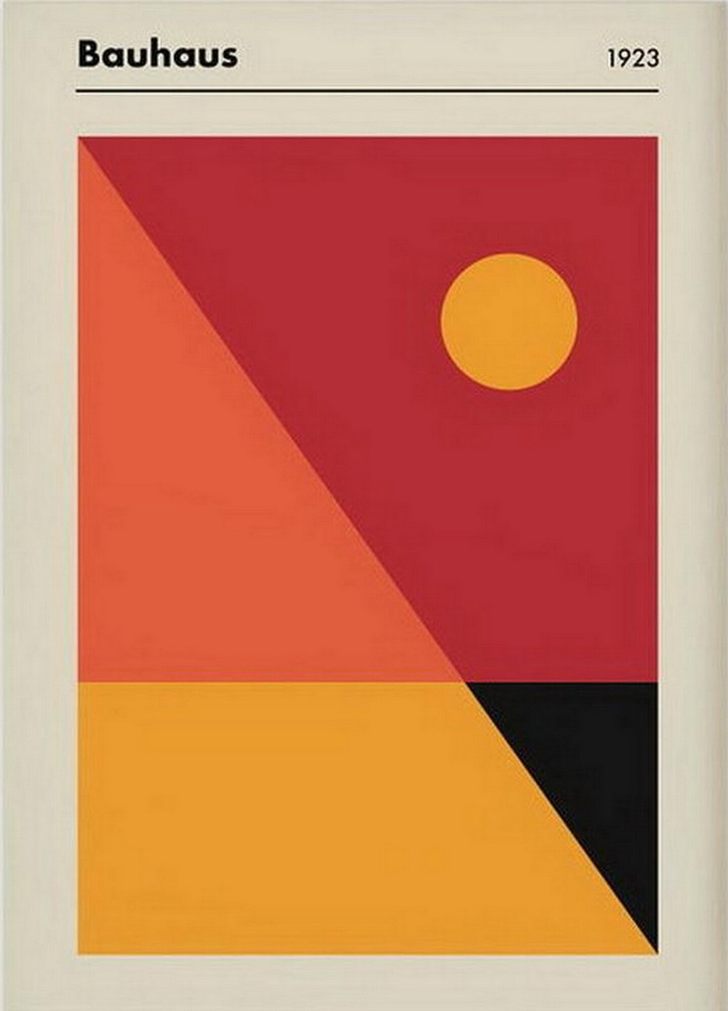 Плакат, постер влияние Баухауса на графический дизайн на бумаге, размер 21х30см