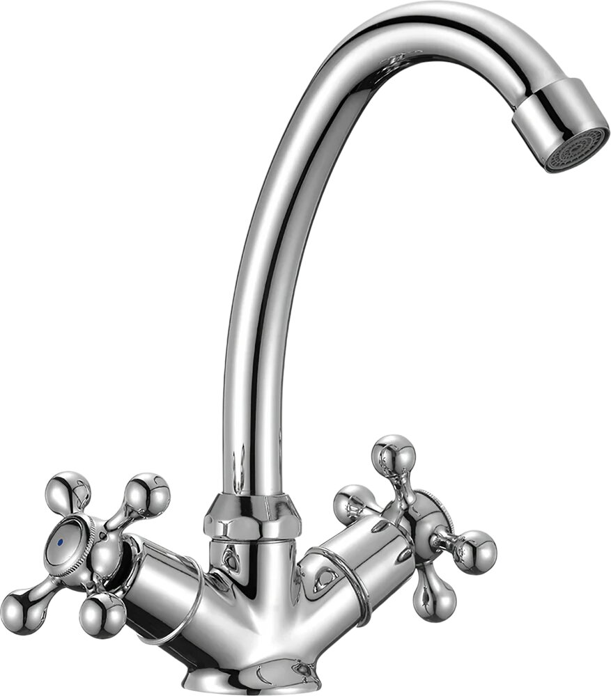 Смеситель для раковины Milardo Duplex DUPSB00M01 хром, глянцевый, кран для ванной в раковину, из латуни, с поворотным изливом