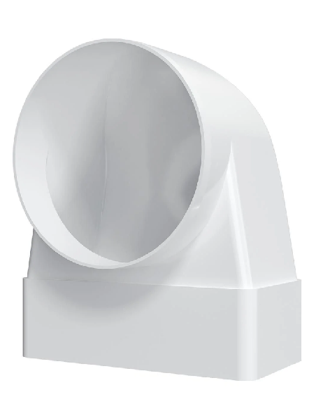 Соединитель угловой плоского воздуховода с круглым пластик 90° 60х120/D100 ERA 612СК10КП