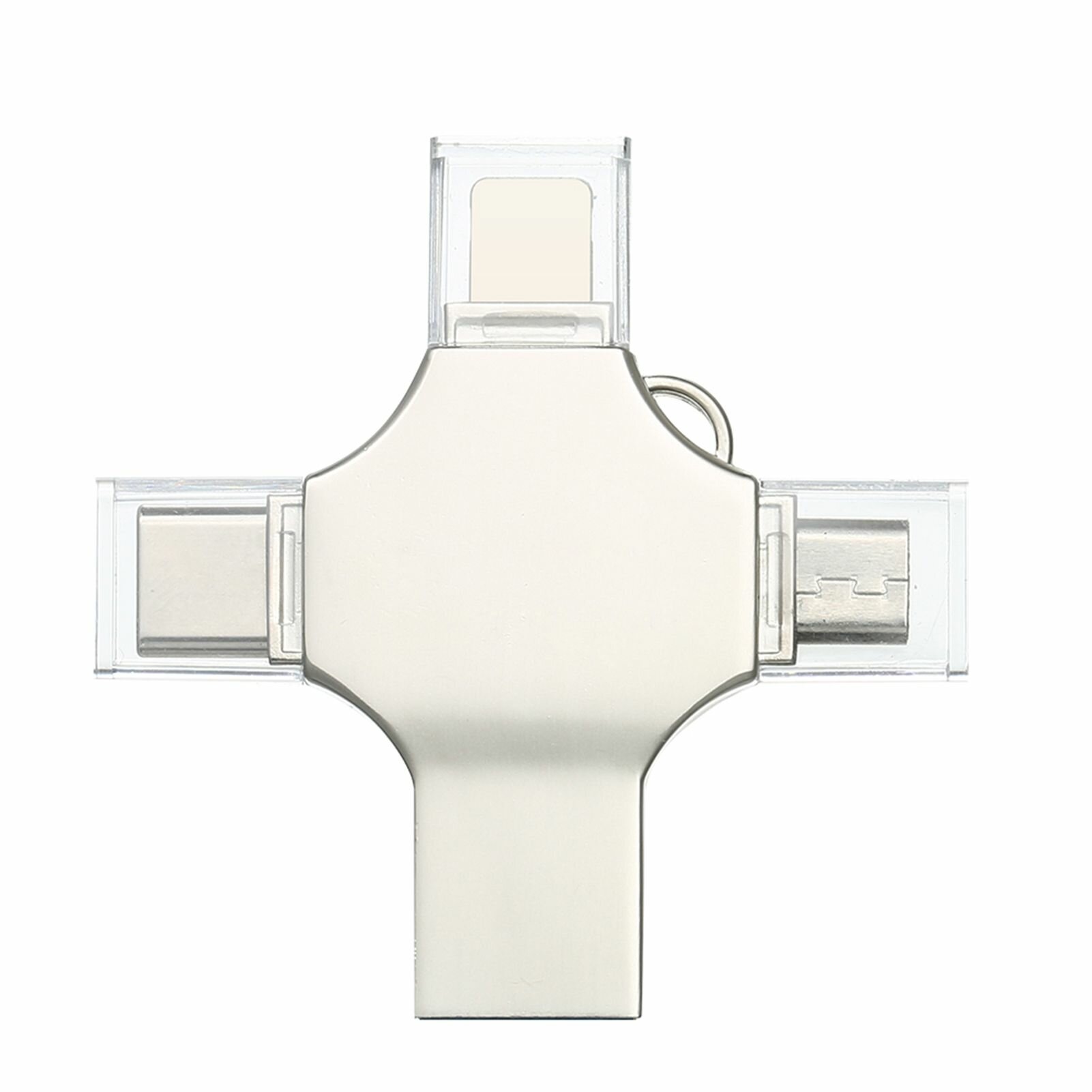 Металлический USB накопитель, 16 ГБ, 4 в 1, поддержка Type C, iOS