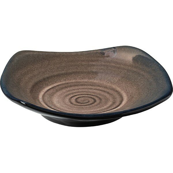 Тарелка «Пати» квадратная, фарфор, 23✕23 см, серый, синий (Борисовская Керамика)