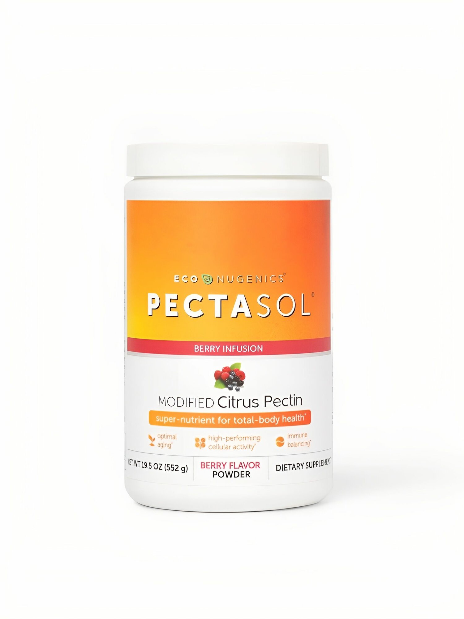 Econugenics, PectaSol, Modified Citrus Pectin, Модифицированный цитрусовый пектин со вкусом ягод, 552 г