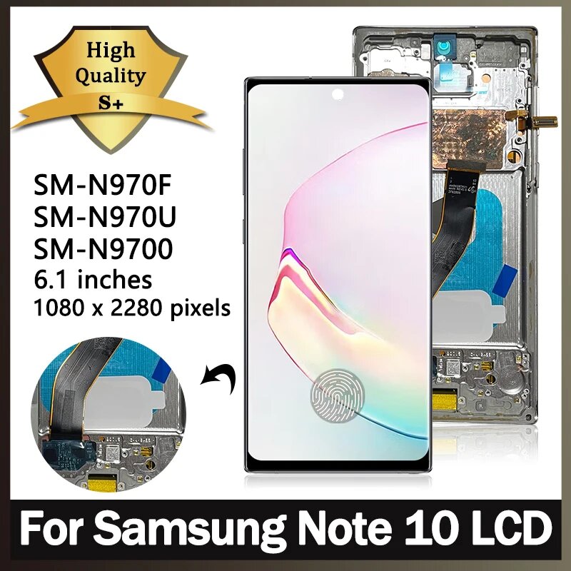 Качественный OLED-дисплей для Samsung Note10, дигитайзер сенсорного экрана для Samsung Note 10, N970 N970F N970FDS N9700, ЖК-дисплей With Black Frame