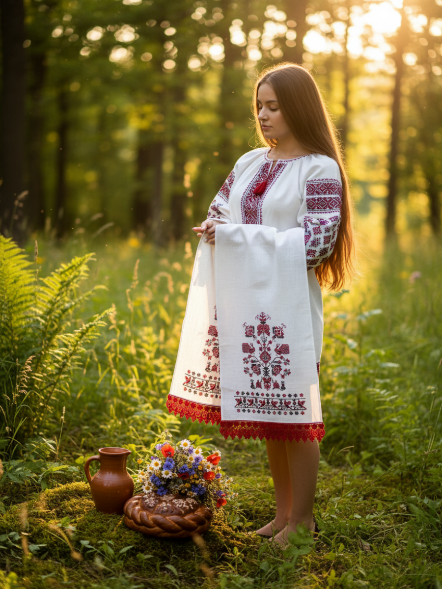 Рушник свадебный с вышивкой крестиком (ЛЁН) Felante