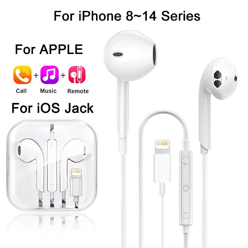 Наушники Apple Lightning для iPhone 8-14