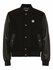 Куртка Just Cavalli Leather-sleeves bomber jacket, размер 46, black/black