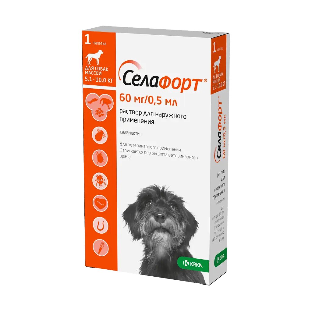 Селафорт для собак (5,1 - 10 кг) пипетка 0,5мл/60мг 1 шт
