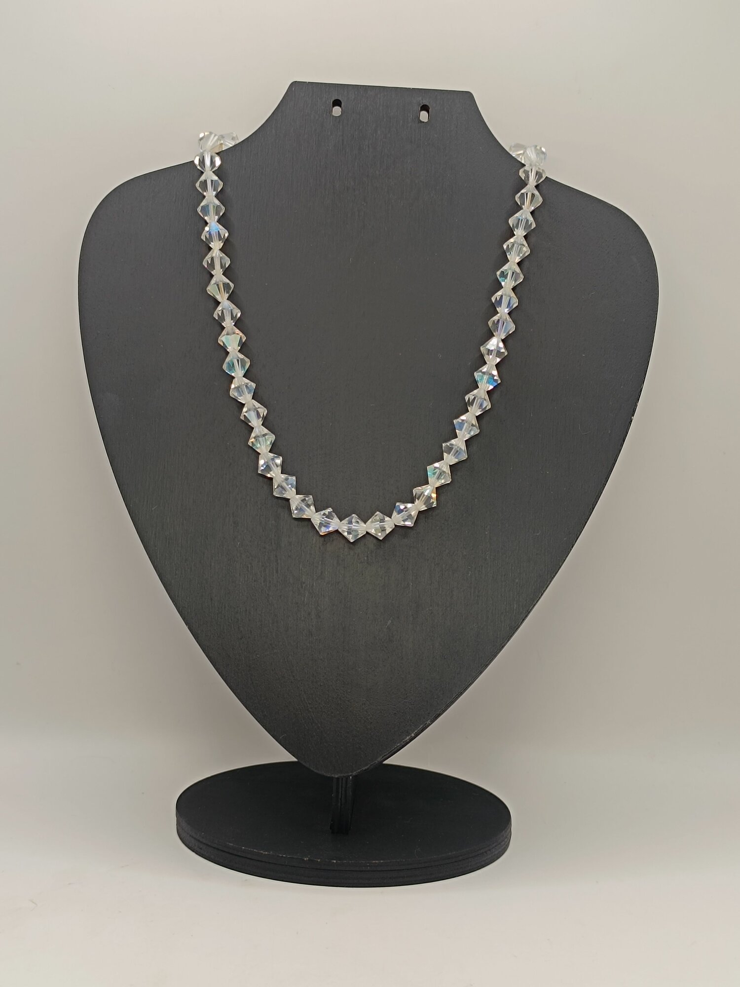 Винтажные бусы, Аврора Бореалис, стекло, Чехословакия, длина 44 см.