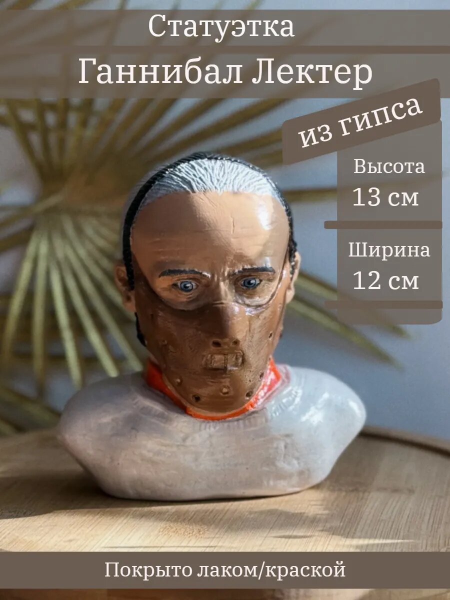 Статуэтка Ганнибал Лектер, 13 см декоративная фигурка Молчание Ягнят из гипса в цвете