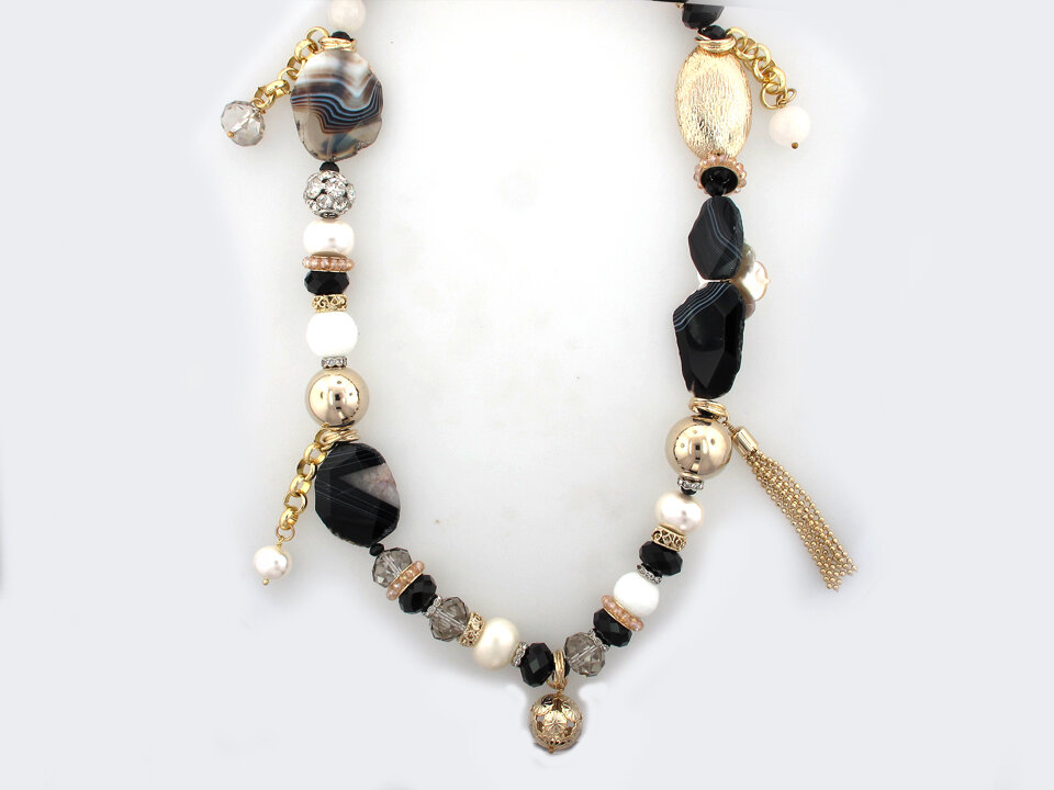 Колье, жемчуг имитация, стекло