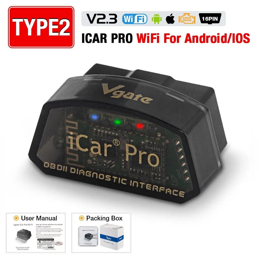 Vgate ELM327 iCar Pro WIFI OBD2 сканер OBD 2 Bluetooth-совместимый 4,0 для Android/IOS автомобильный диагностический инструмент PK ELM 327 V1.5 Icar Pro WiFi