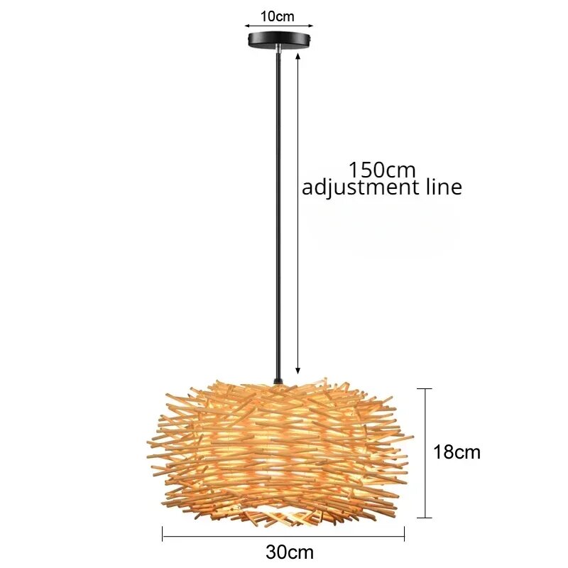 Плетеная бамбуковая люстра ZODOLAMP, B, NO Bulbs