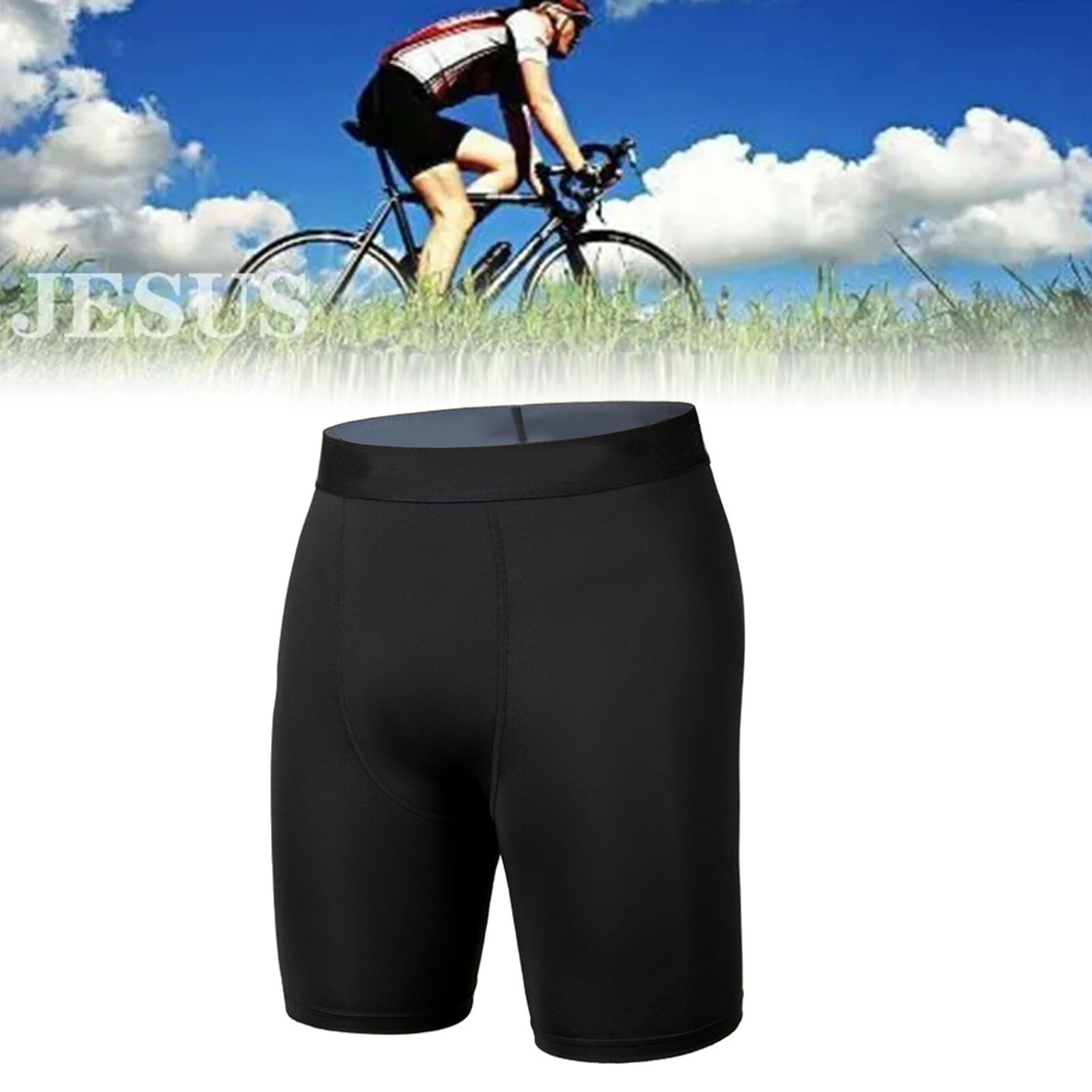 Компрессионные спортивные шорты, высокая эластичность, крутые, быстросохнущие, дышащие, мужские спортивные шорты для тренировок, бега, верховой езды, черные L