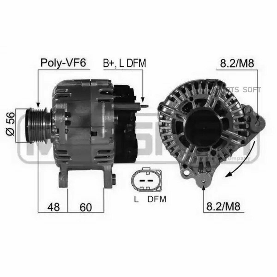 Генератор AUDI/VW 1.6TDi-2.5TDi 03-09 210469 от официального дистрибьютора, ERA, артикул 210469