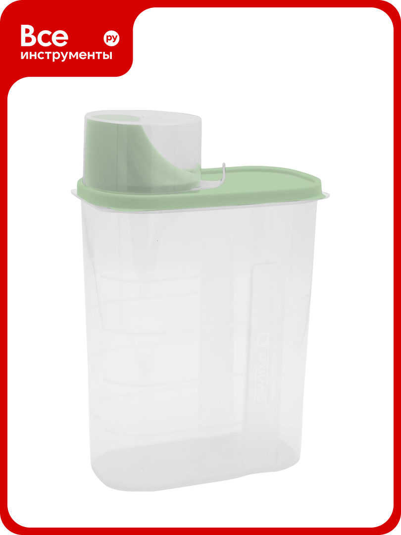 Банка для сыпучих продуктов Архимед 2,2 л с мерным стаканом Р2205, из прочного