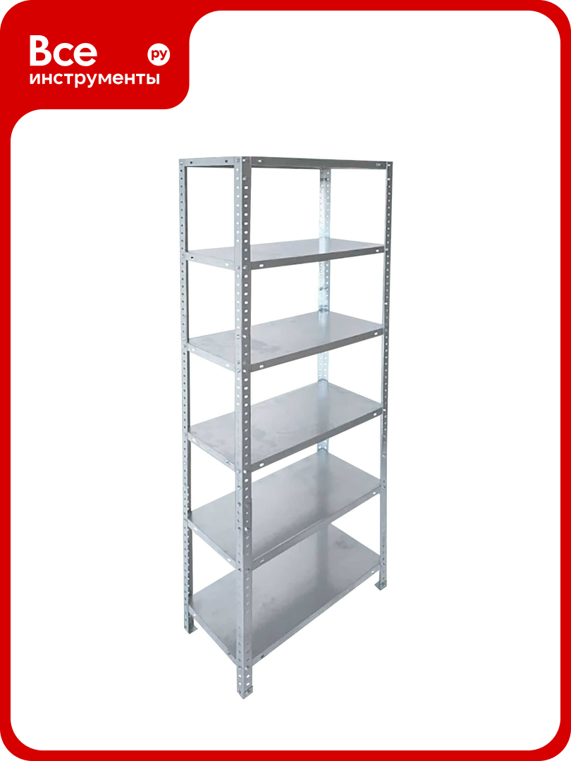 Стеллаж металлический BILTI 1600х600х300 6 полки Б-СТМ-6П-1122, 60 см, из оцинкованной