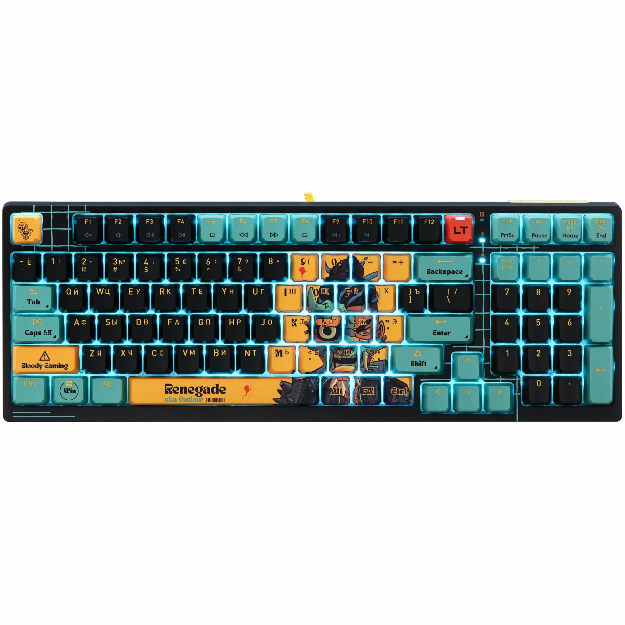Клавиатура A4Tech Bloody AT98 Renegade механическая черный/зеленый USB for gamer LED (AT98)
