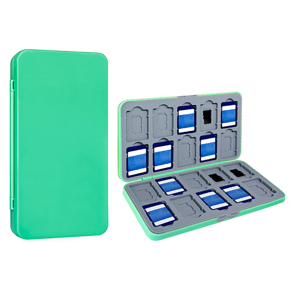 Портативное хранилище, для карт SD/Micro SD, 40 слотов, светло-зеленое