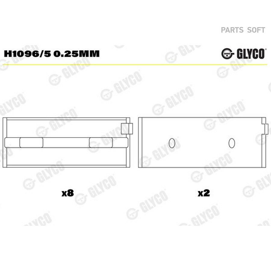 Вкладыш шатунный от официального дистрибьютора, GLYCO, артикул H10965025MM