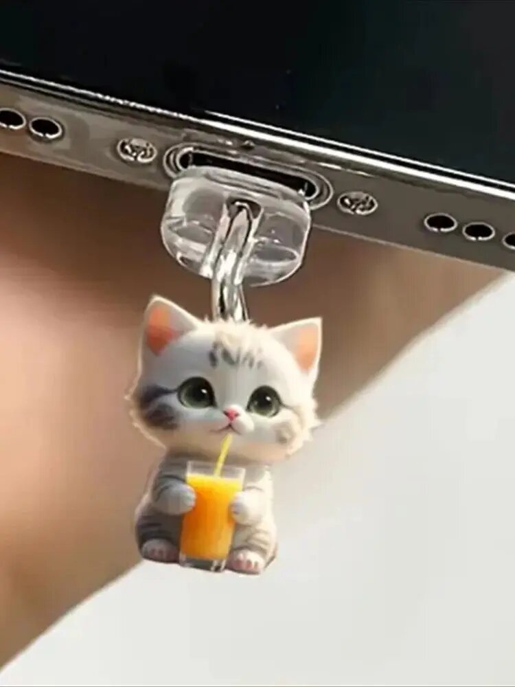 Акриловая заглушка для iPhone "Кот с соком"