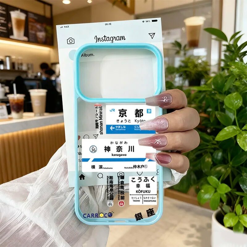 Для iPhone 17Air Чехол для телефона с узором памяти для iPhone 17 Pro Max 17 Pro Japan Label Osaka Прозрачный чехол Fundas Bag