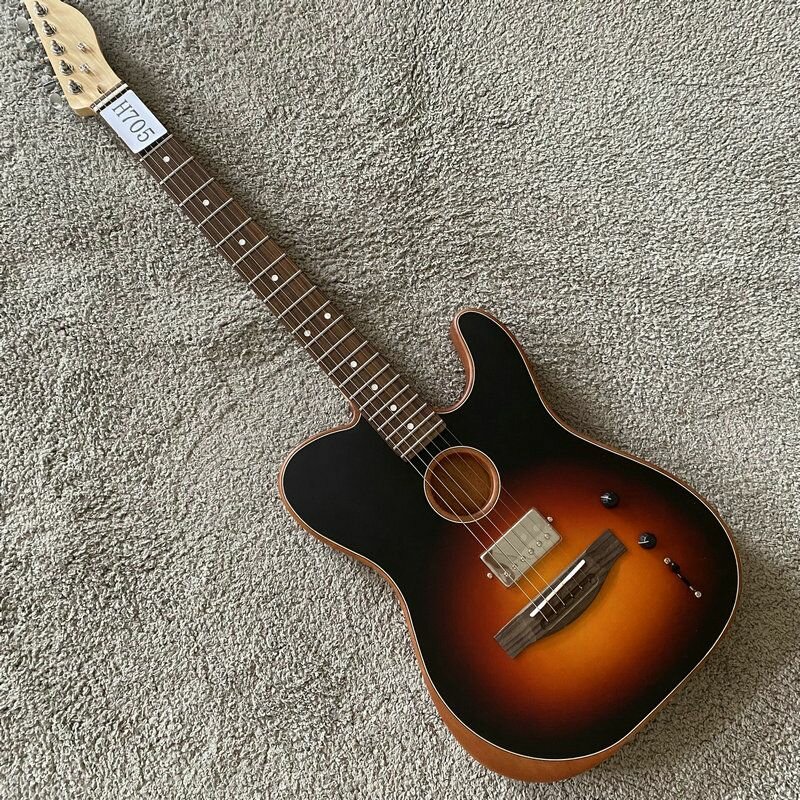 Электрогитара Fender TL Silent (без лого), полуакустика, махагони + ель, 22 лада, активные датчики, ручная сборка, Китай