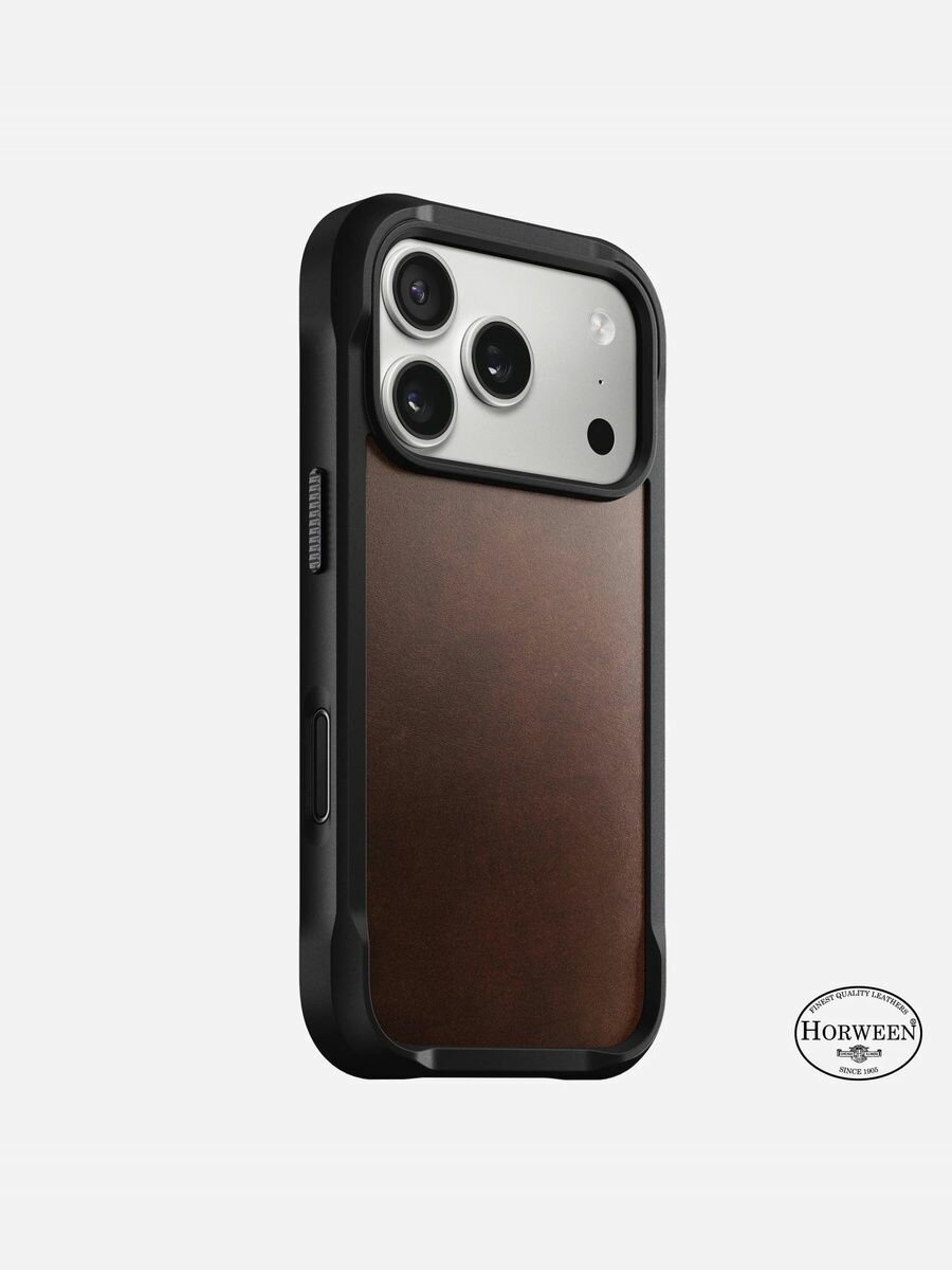 Чехол кожаный на iPhone 17 Pro , Nomad Rugged Leather Case, MagSafe, коричневый