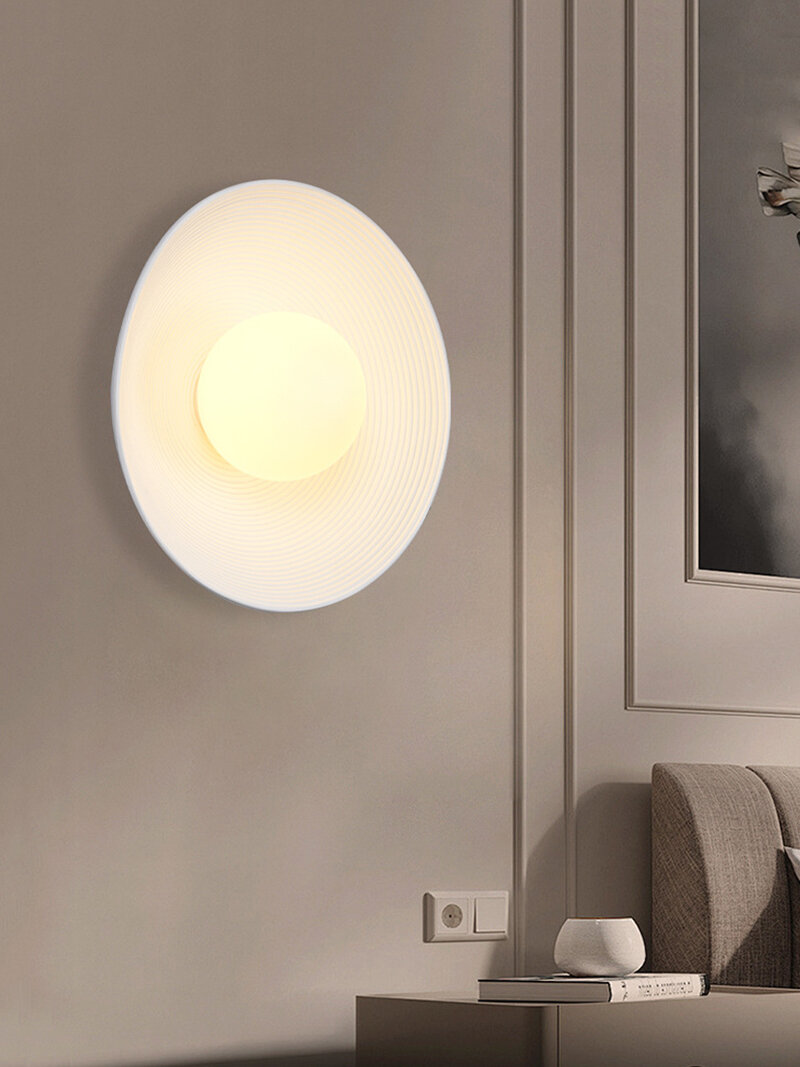 20CM Ретро круглый настенный светильник для спальни, прикроватной гостиной, бра из смолы с шариком