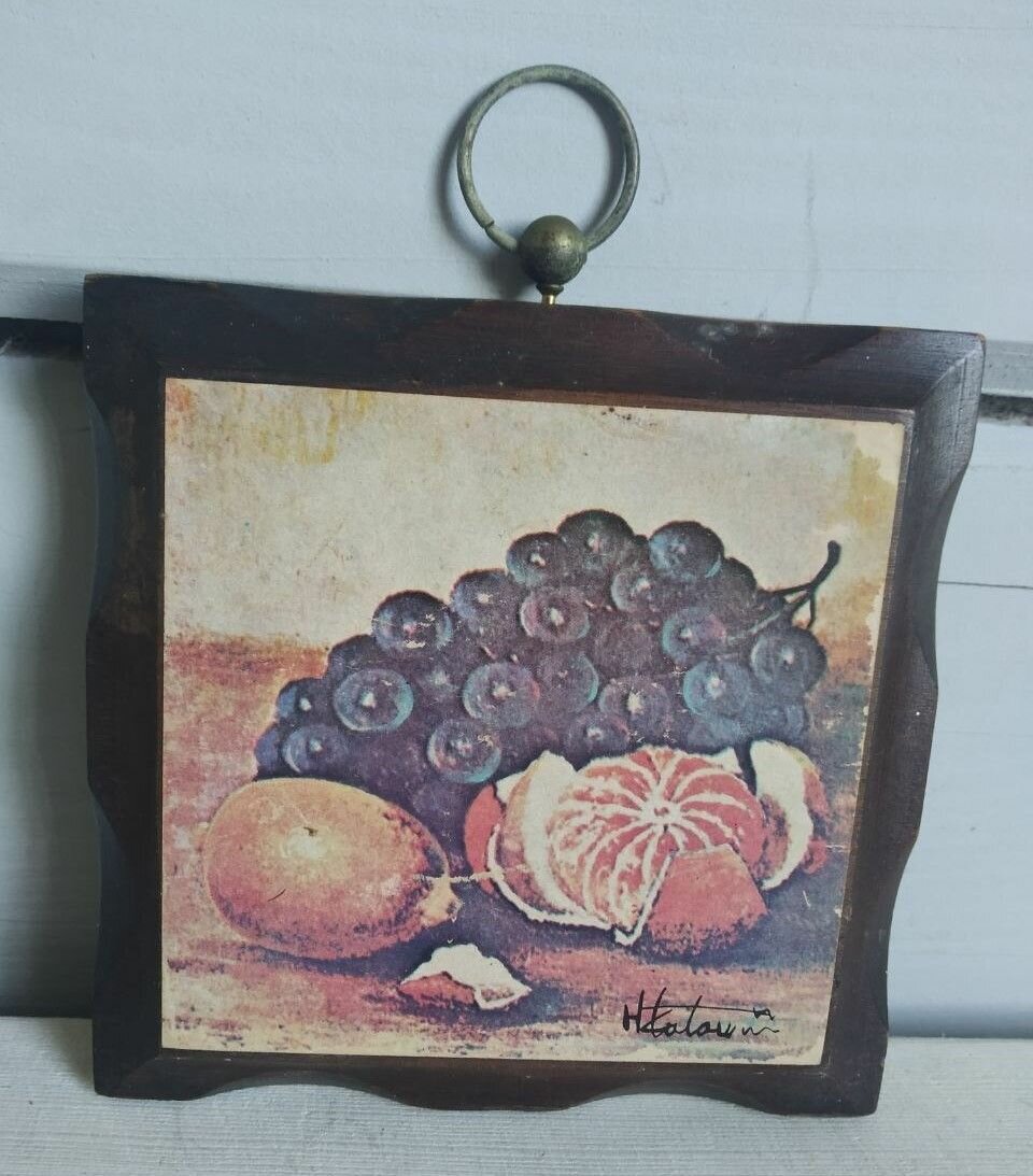 Панно винтажное, плакетка. Дерево