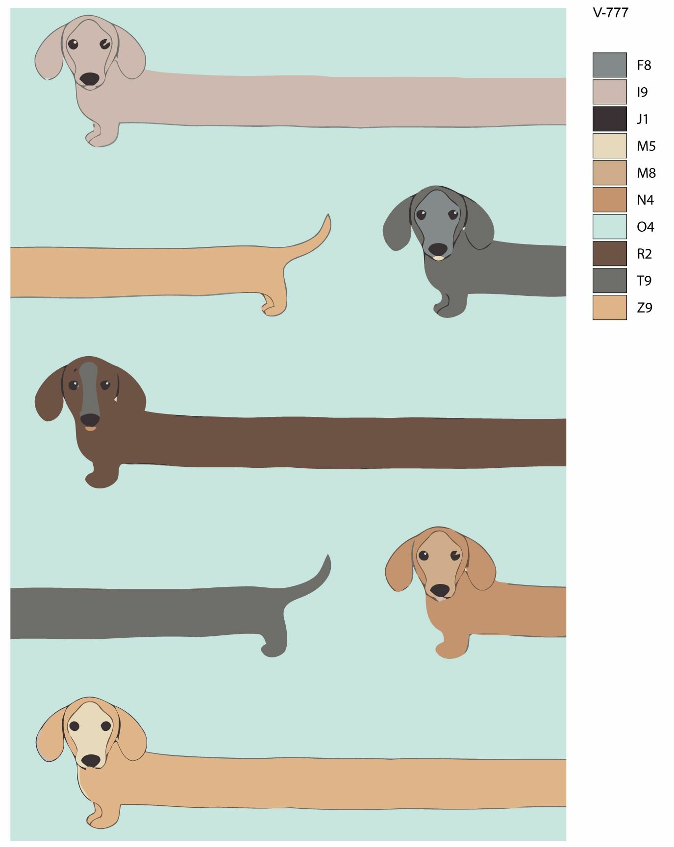 Картина по номерам V-777 "Таксы" 50X70
