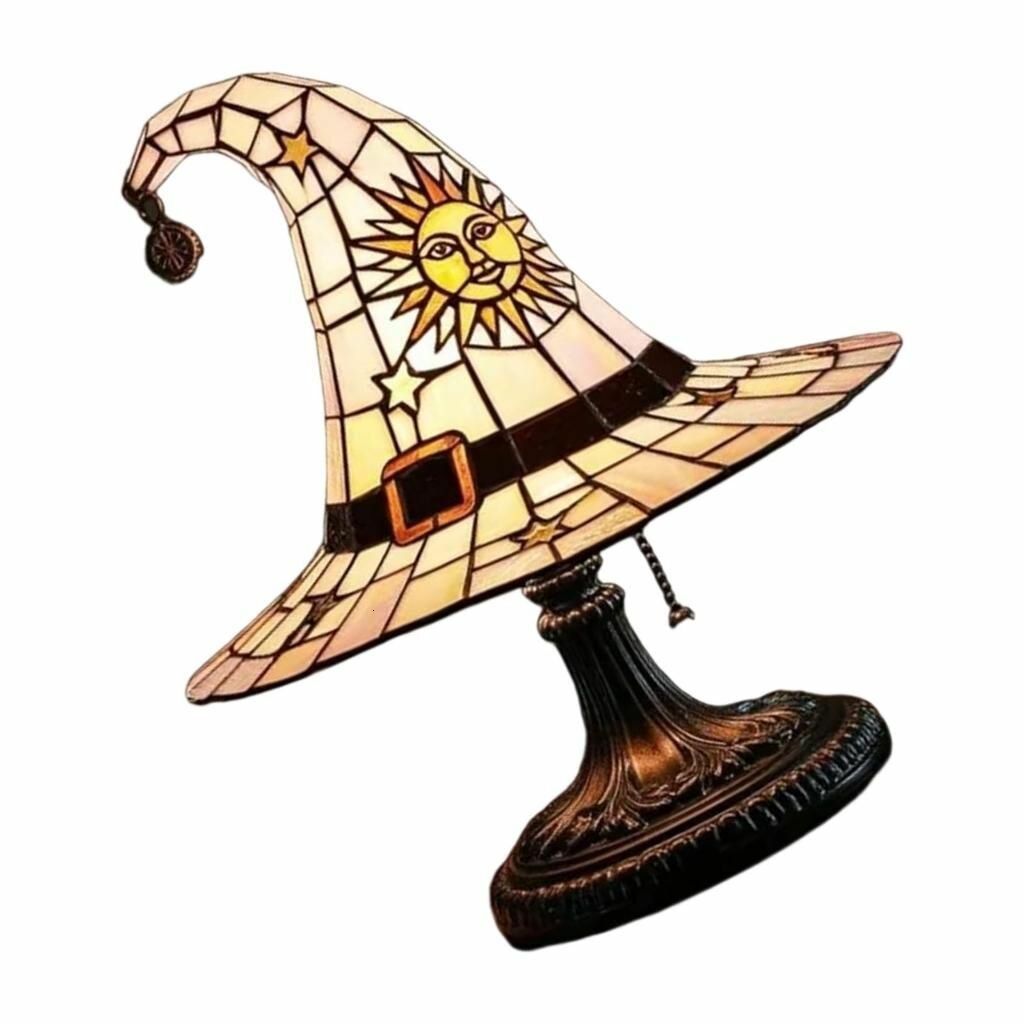 Большая лампа в шляпе ведьмы, украшение ночника на прикроватном столике-розовый