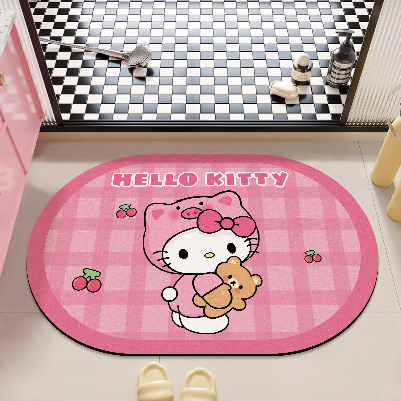 HelloKitty мультфильм диатомовая грязь для ванной комнаты впитывающий нескользящий коврик для пола бытовойy40*60cm