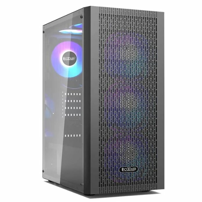 Компьютерный корпус PCCOOLER MA100 MESH Black (MA100 MESH BK) черный - Midi Tower, ATX, Micro-ATX, Mini-ITX, USB 3.2 Gen 2 Type-A