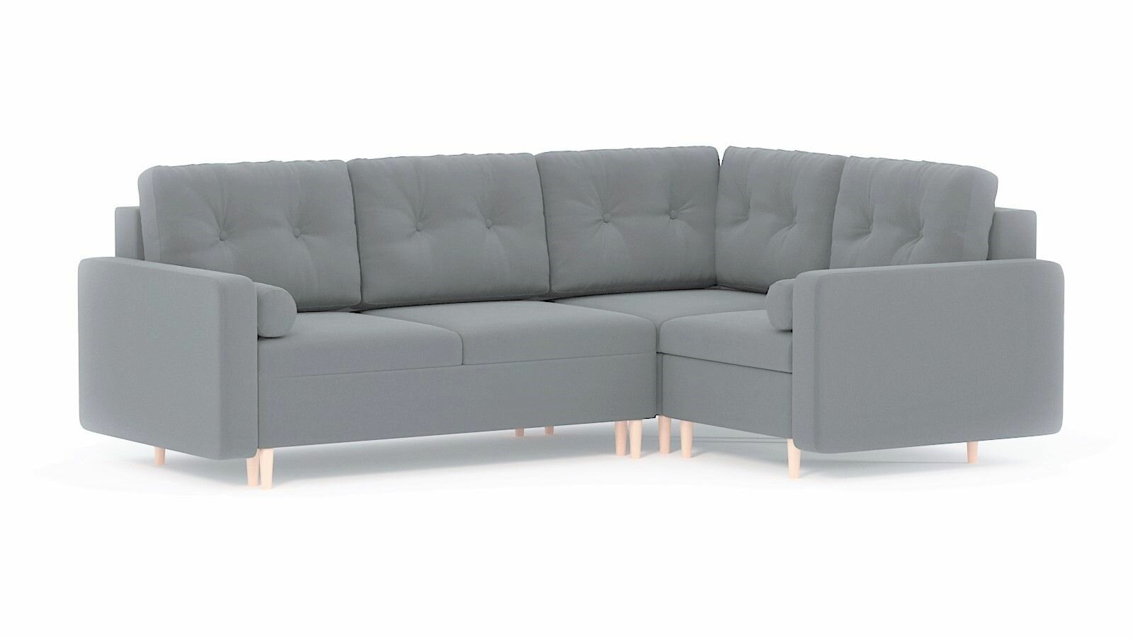 Модульный угловой диван "Белфаст", пантограф, угол универсальный, велюр Зара Маус 12