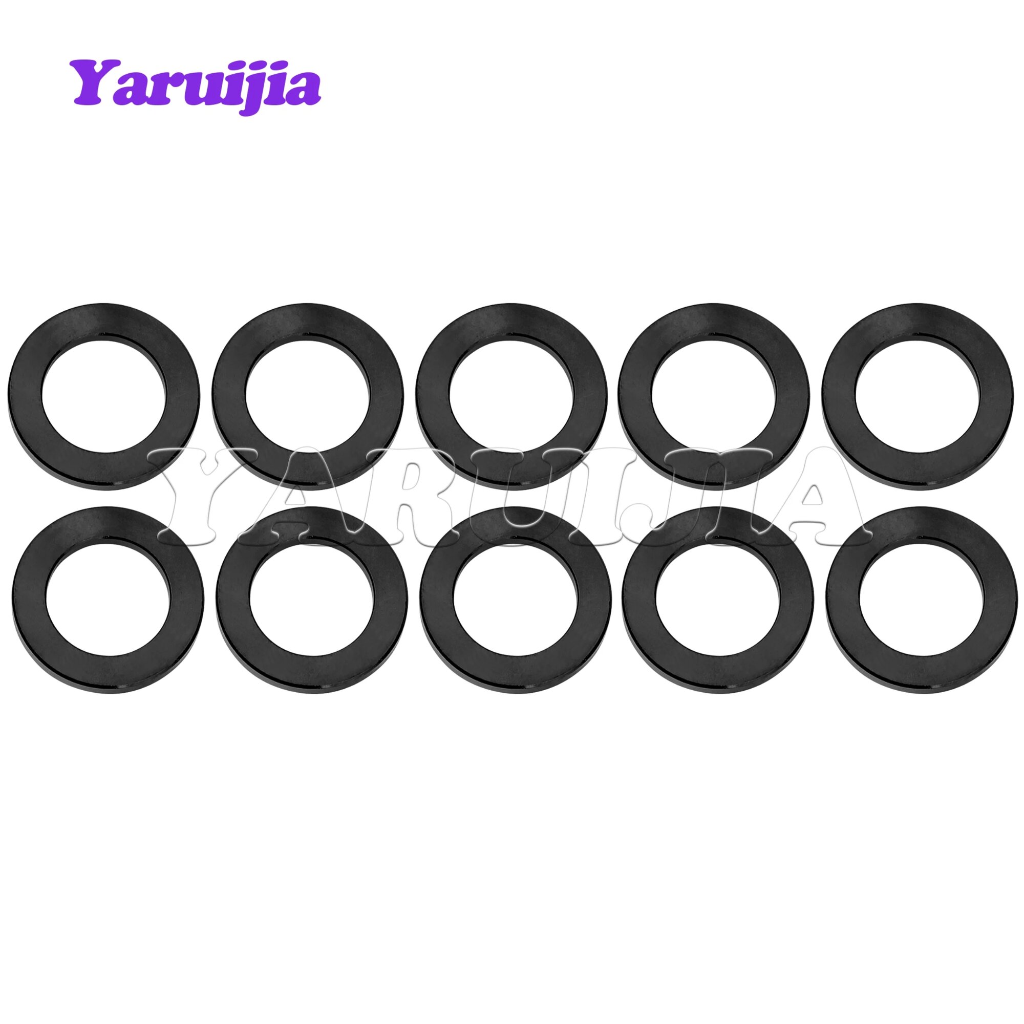 Титановые шайбы Yaruijia M3/M4/M5/M6/M7/M8/M10/M12/M14 DIN912 10 шт. Черный, Balck, M10