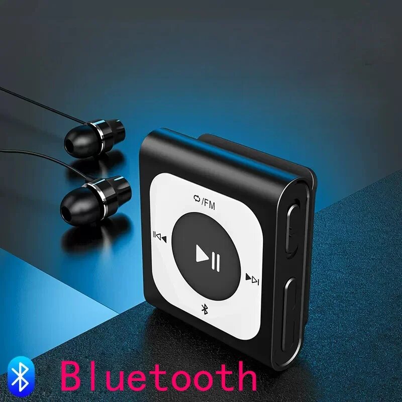 Музыкальный плеер RUIZU X66 Sportmp3 плеер Bluetooth клипса мини шагомер MP3-плеер Bluetooth Walkman Bluetooth динамик запись, BlackWithBluetooth, 16 ГБ